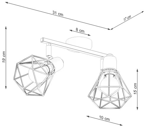 Sollux SL.1103 - Bodové svítidlo ARTEMIS 2xE14/40W/230V bílá