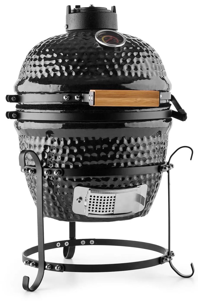 Princesize, kamado gril, keramický, 11", uzení, BBQ, pomalé vaření, černý