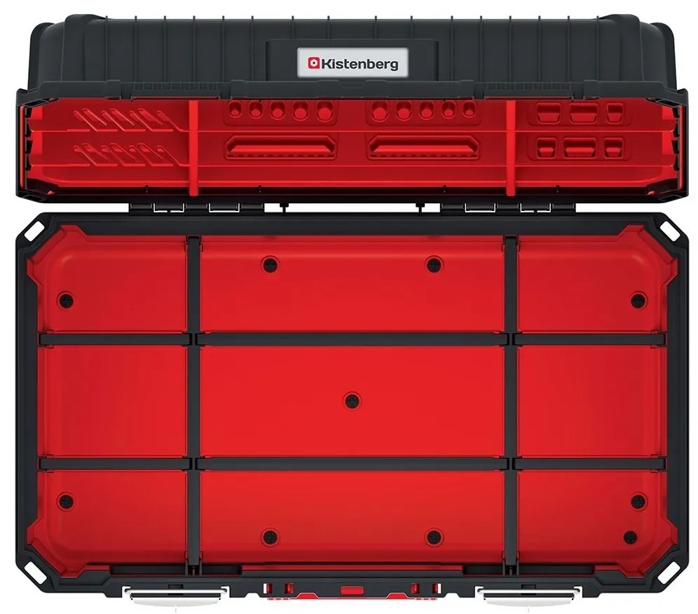 Kistenberg Kufr na nářadí s kov. zámky HEAVY černý 445x360x216