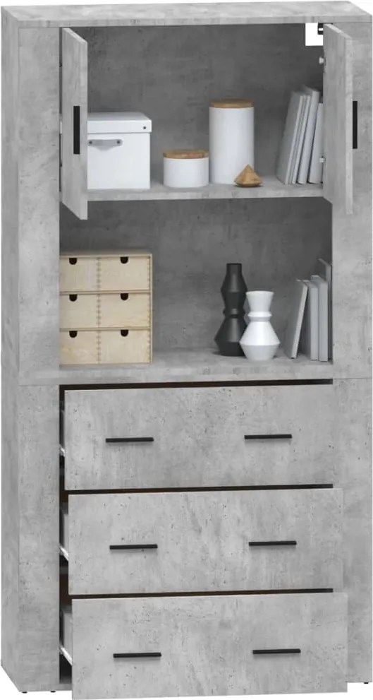 Skříň highboard betonově šedá kompozitní dřevo 3185387
