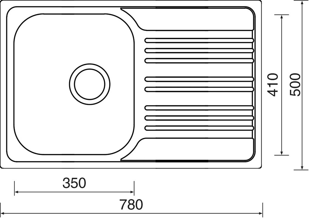 Nerezový dřez Sinks STAR 780 V 0,6mm matný