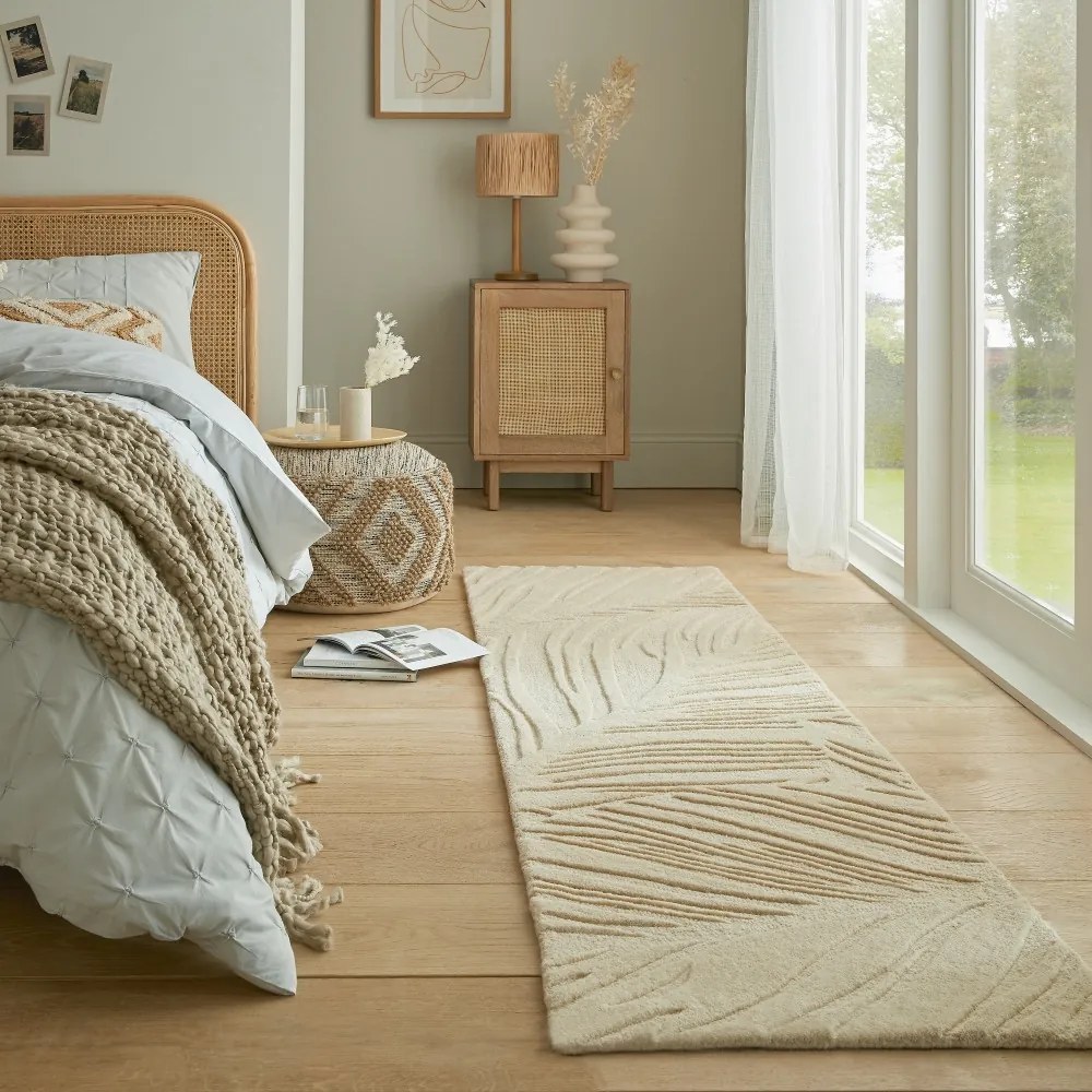 Behúň Solace Lino Leaf Natural, 60x230, béžová, chodba / predsieň, Flair Rugs