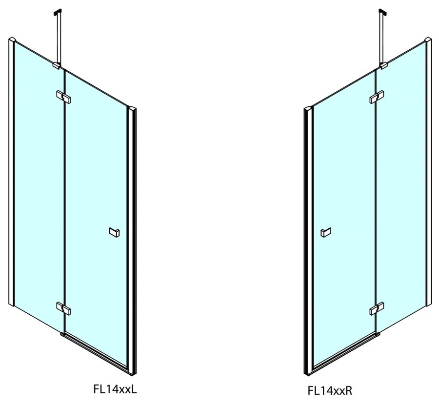 Polysan FORTIS LINE sprchové dveře do niky 1200mm, čiré sklo, levé FL1412L