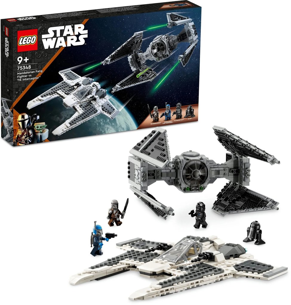 Lego stavebnice lego star wars 75348 mandalorianská stíhačka třídy fang proti tie interceptoru