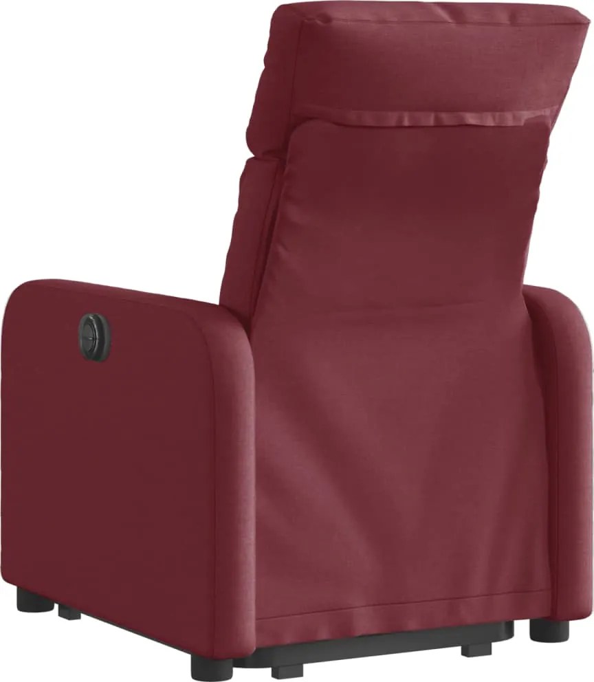 Elektrické zvedací polohovací křeslo vínové textil 3206720