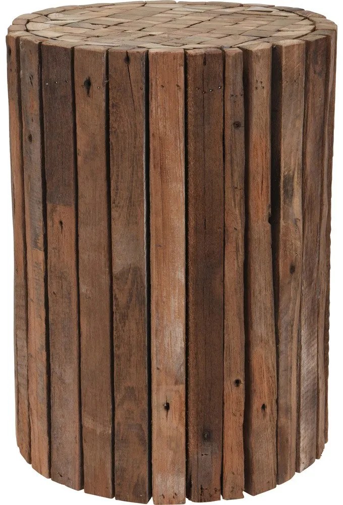 Stolička z přírodního teakového dřeva – taburet, podnožka