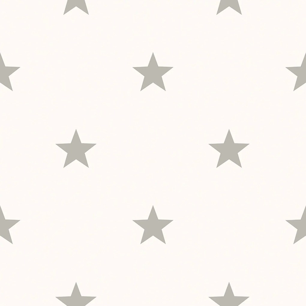 Bílá vliesová tapeta na zeď, stříbrné hvězdy, 16646, Friends & Coffee, Cristiana Masi by Parato