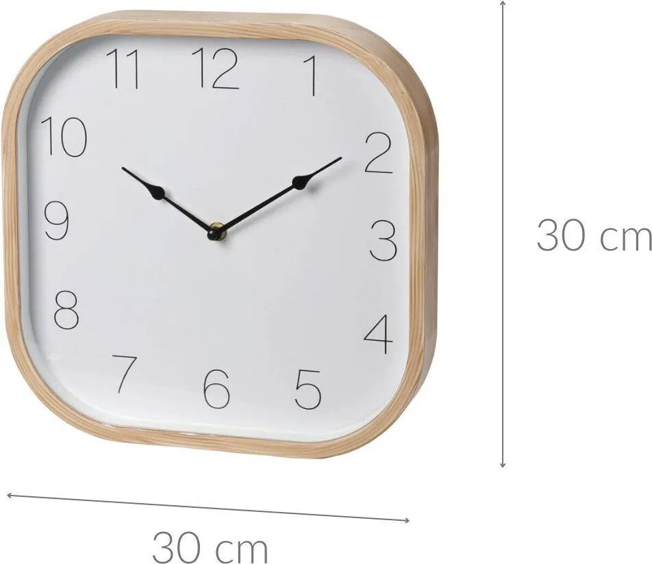 Hodiny s rámem z imitace dřeva