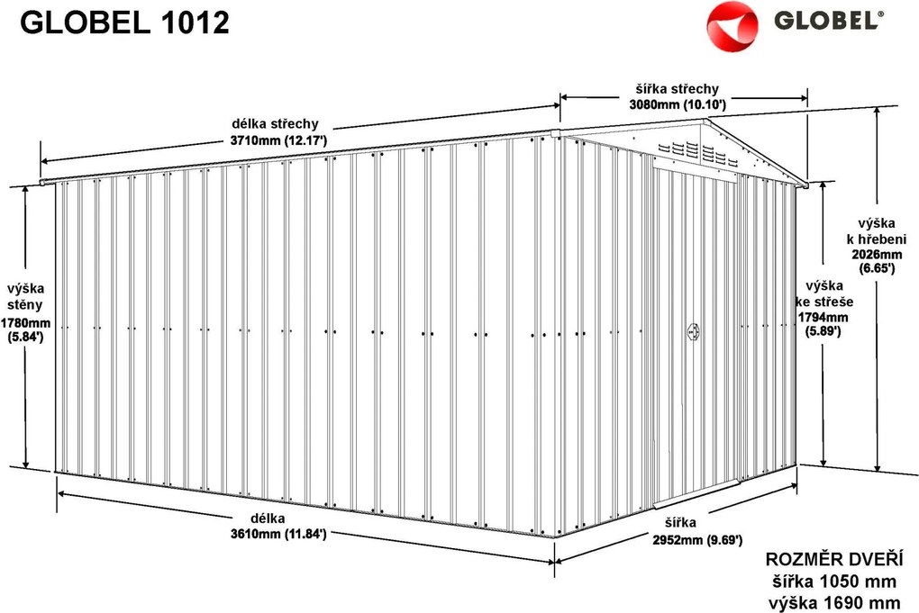 LANIT PLAST, s.r.o. domek GLOBEL 1012 ANTRACIT se střešním oknem LG2071
