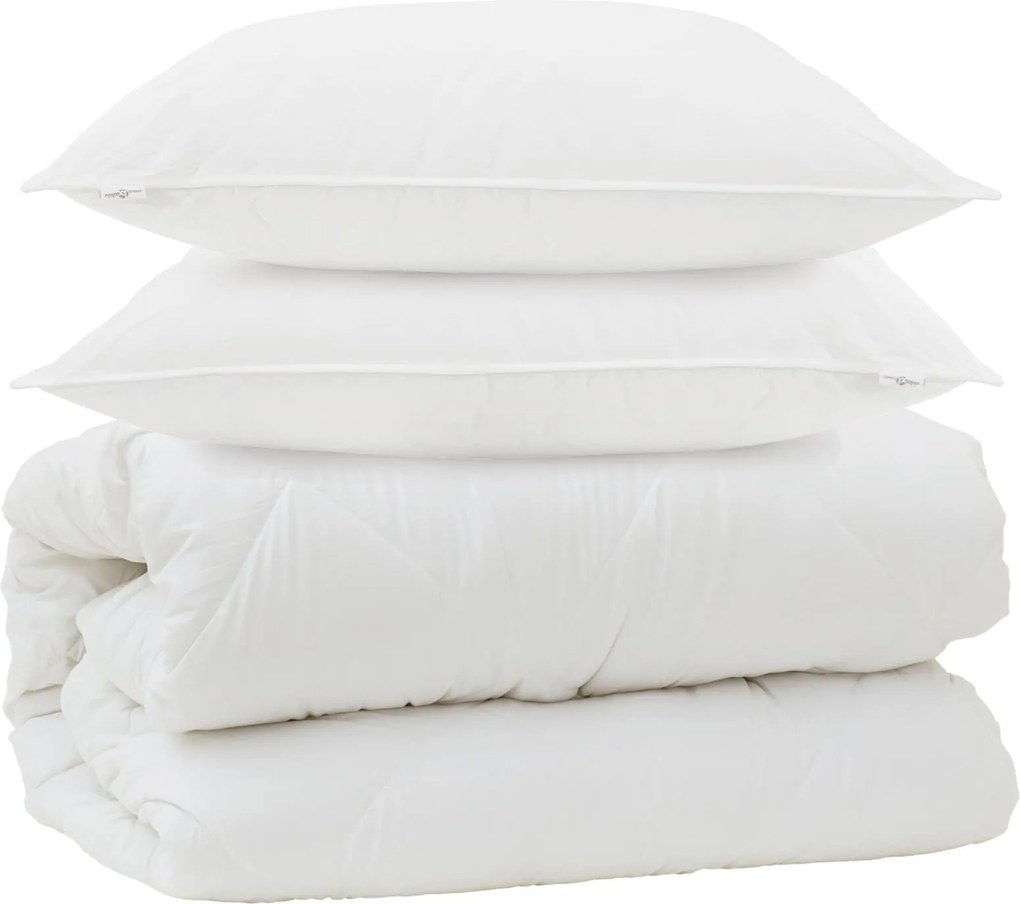 Duvet s polštáři s polštářem 3 ks Bílá Mikrovlákno 3378058