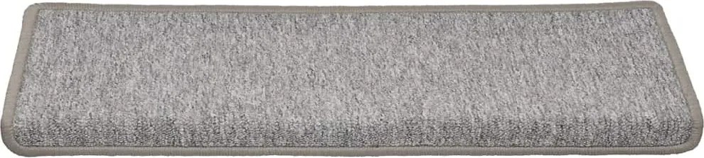 Schodové rohože 30 ks 65 x 21 x 4 cm světle šedé s obdélníkovým okrajem 3365768