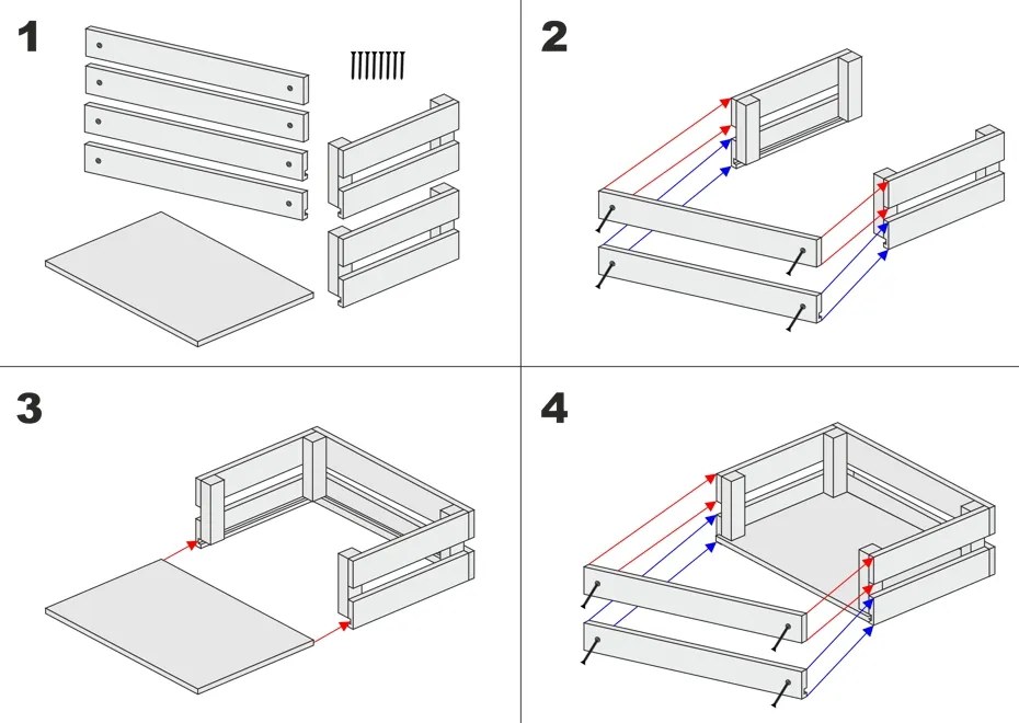 AMADEA Dřevěná skládací bedýnka z masivního dřeva, 46x33x12 cm, zvýšená nosnost