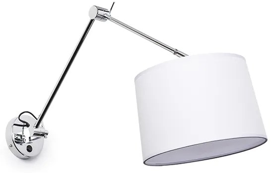 RENDL R11987 BROADWAY nástěnná lampa, s ramenem bílá chrom