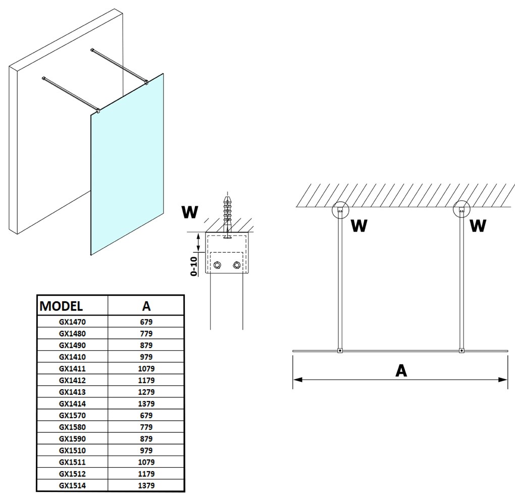 Gelco Gelco, VARIO WHITE jednodílná sprchová zástěna do prostoru, sklo nordic, 900 mm, GX1590-03
