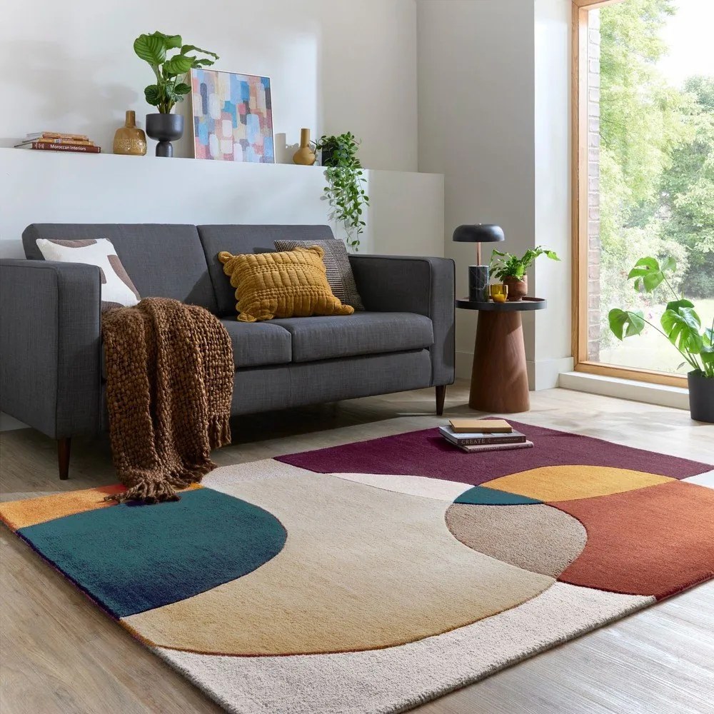 Fialový ručně tkaný vlněný koberec 200x290 cm Glow Purple Multi – Flair Rugs