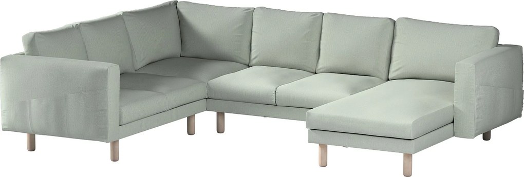 Potah na pohovku IKEA Norsborg rohová, 5-místná se šezlongem barva modrá látka pletený vzor