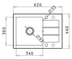 Pyramis 70166001 - Kuchyňský dřez NEXT 62x44 cm granit/šedá