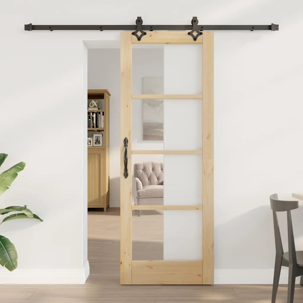 Posuvné dveře ORKDAL 73,5 x 198,5 cm Přirozená a černá 3332183