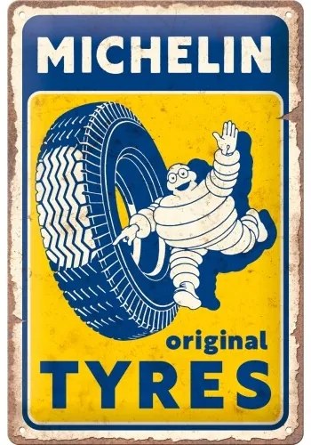 Plechová cedule Michelin - Original Tyres, (30 x 20 cm)