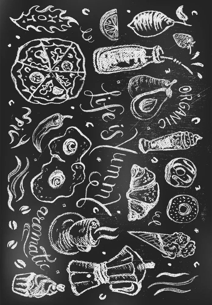 Černý pratelný běhoun 80x200 cm Life Is Yummy – Vitaus
