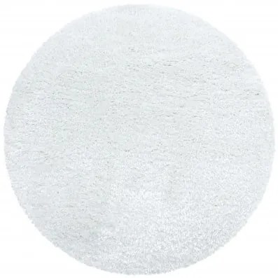 Ayyildiz koberce Kusový koberec Brilliant Shaggy 4200 Snow kruh - 160x160 (průměr) kruh cm