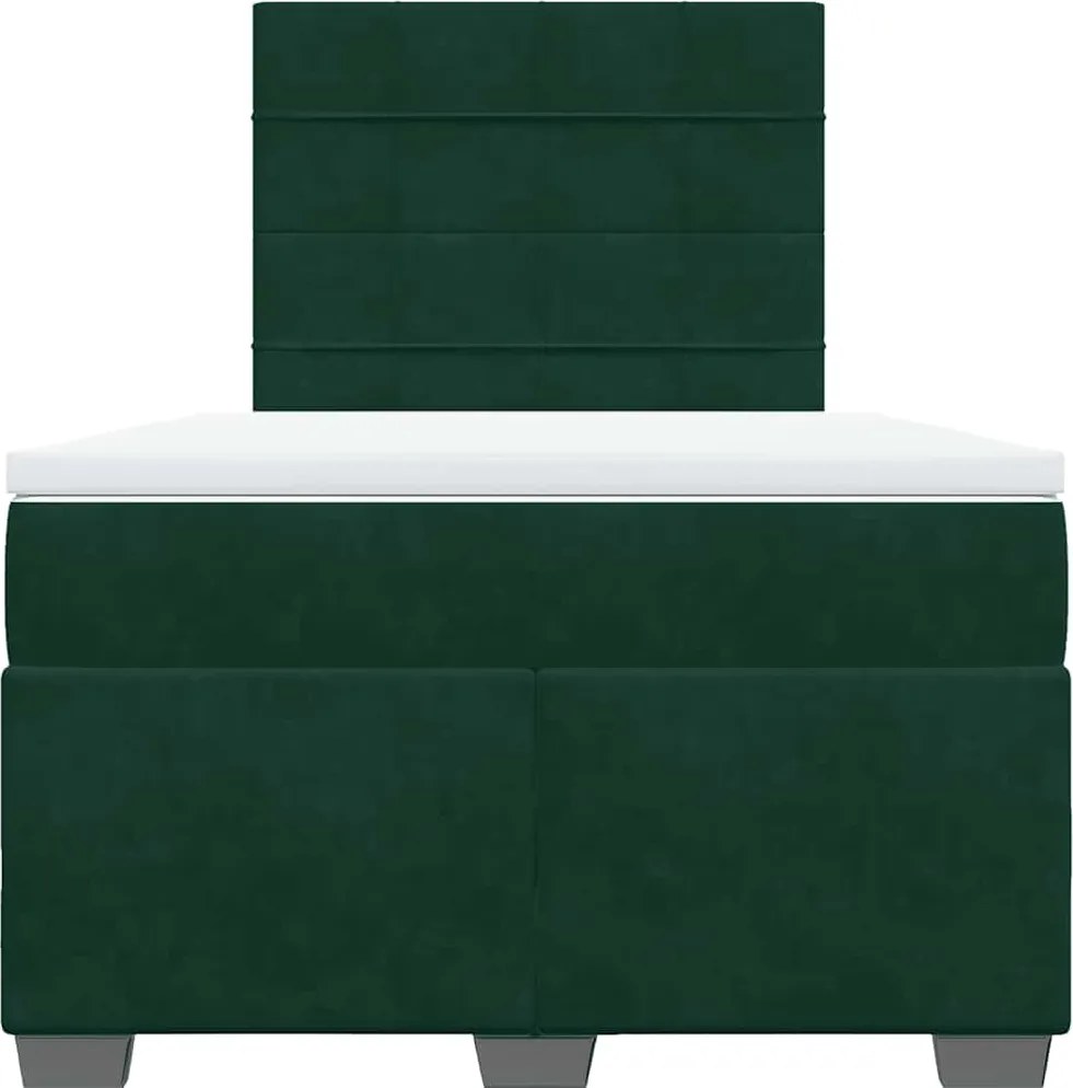 Box spring postel s matrací tmavě zelená 120 x 200 cm samet 3293185