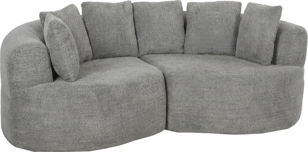 HOMCOM 3místná pohovka bez rámu s hlubokým sedákem, 6 polštářů, zakřivený design, chenille, světle šedá