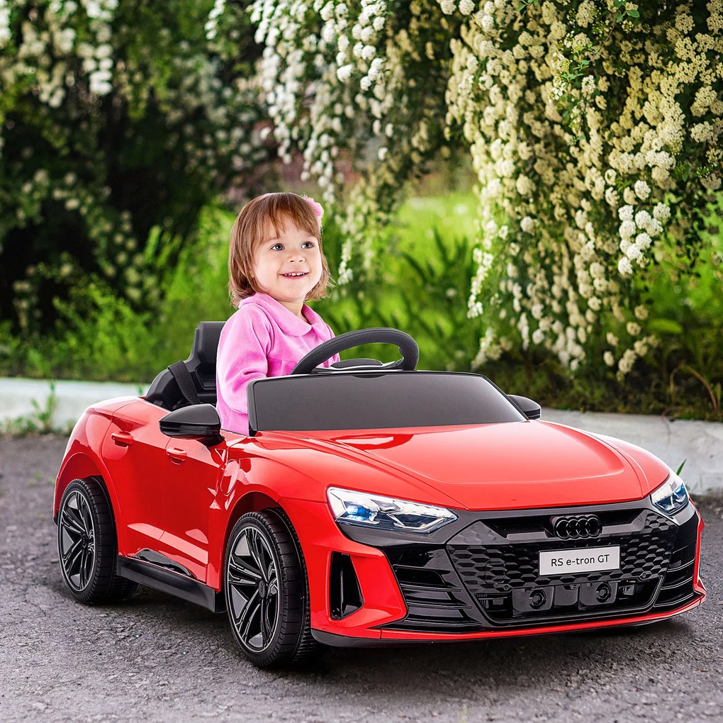 HOMCOM dětské elektrické autíčko, dětské autíčko na dálkové ovládání, AUDI RS e-tron GT dětské autíčko s bezpečnostním pásem, klaksonem a hudbou a sv…