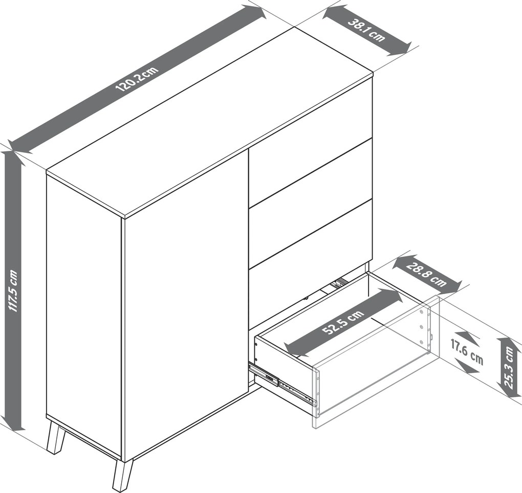 Tchibo - Komoda - barva: bílá
