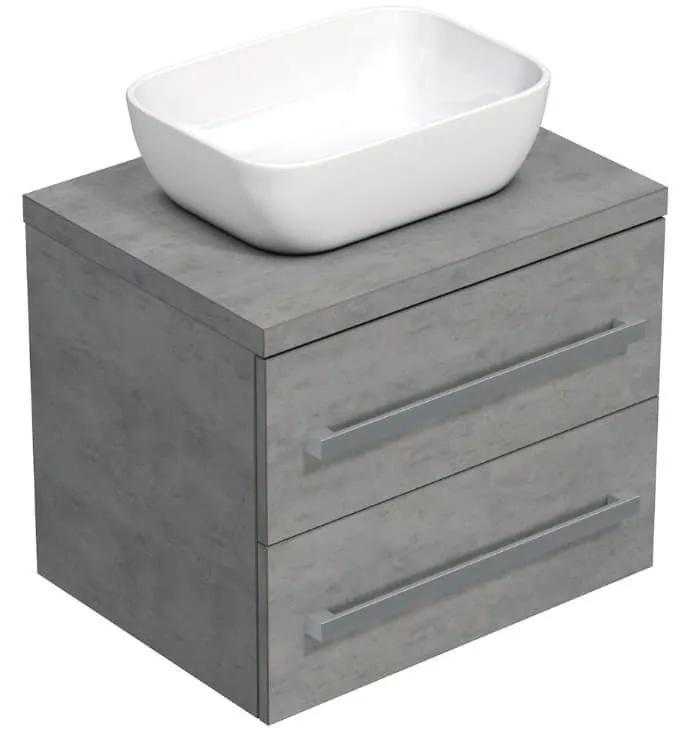 Koupelnová skříňka s krycí deskou Naturel Cube Way 60x53x46 cm beton mat CUBE461603BE45