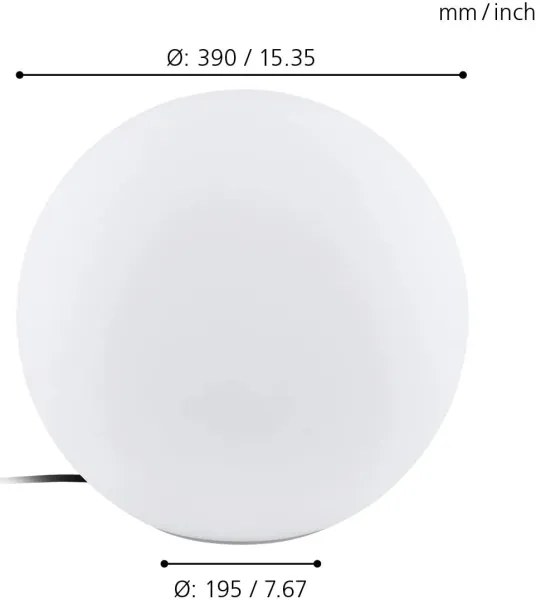 Eglo 98106 - LED RGBW Venkovní lampa MONTEROLO-C 1xLED/9W/230V IP65 pr.390