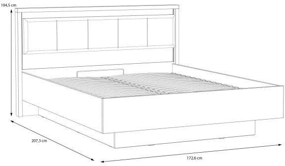 Dvojlůžková postel s úložným prostorem OREN 160x200 cm hnědá/černá