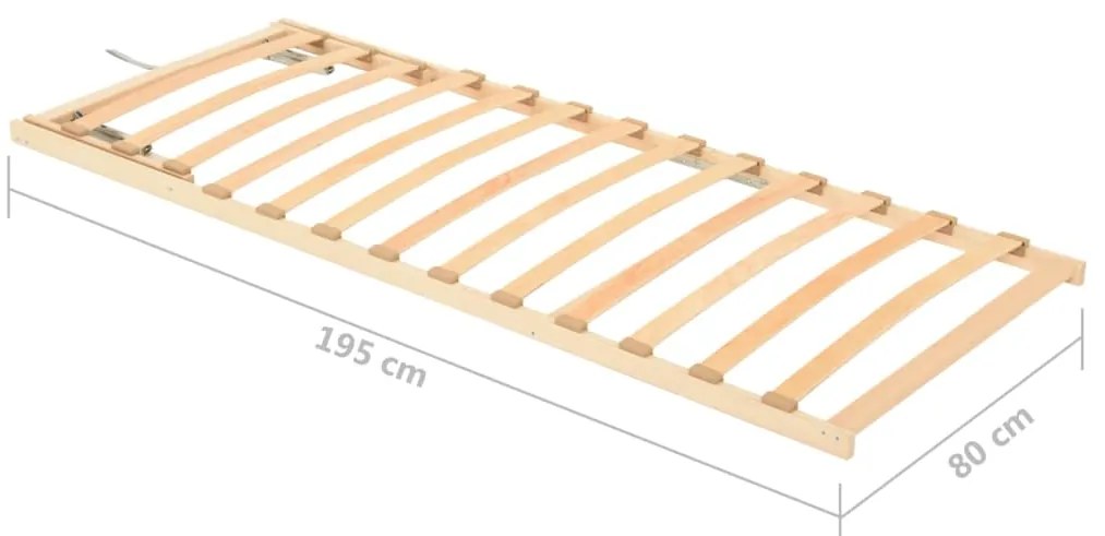 vidaXL Lamelový rošt postele s 13 lamelami polohovací čelo 80 x 200 cm