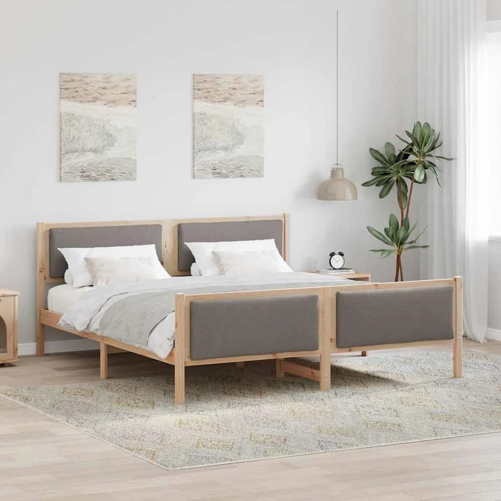 Rám postele s čelo Taupe 180 x 200 cm textil 3394251