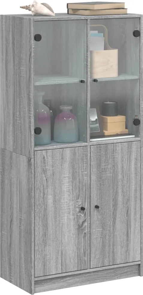 Highboard s dvířky šedý sonoma 68x37x142 cm kompozitní dřevo 3295869