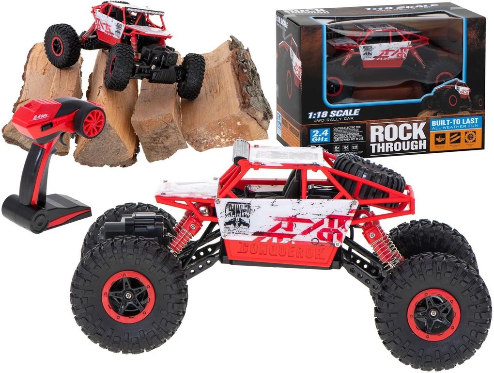 Rc auto rc auto rock crawler hb 2.4ghz 1:18 červené