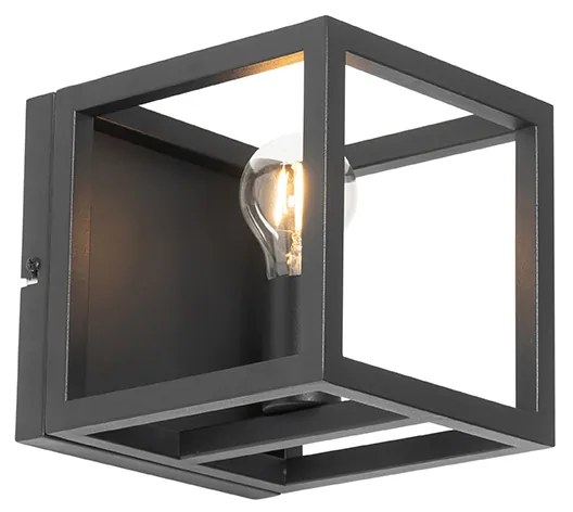 Průmyslová nástěnná lampa černá - Cage