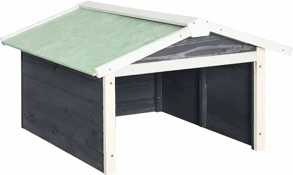 Garáž na robotickou sekačku 72 x 87 x 50 cm šedá a bílá jedle 170879