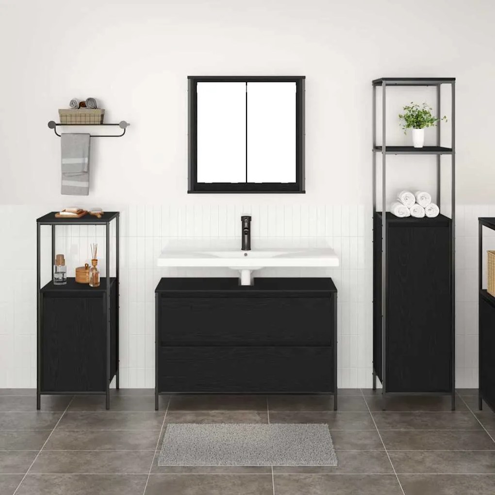 Sada koupelnového nábytku 3 ks Černý dub 90 x 34,5 x 60 cm 3328359