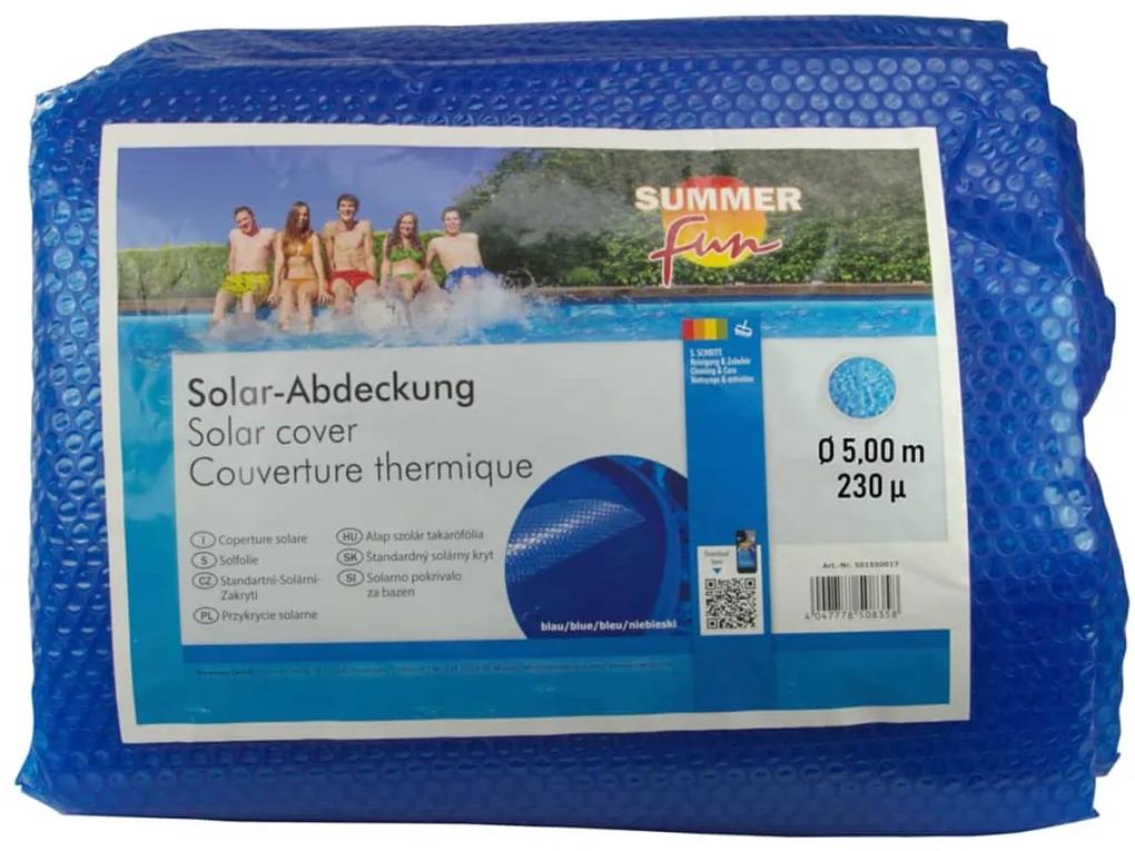 428936 Summer Fun Letní solární plachta na bazén kulatá 500 cm PE modrá