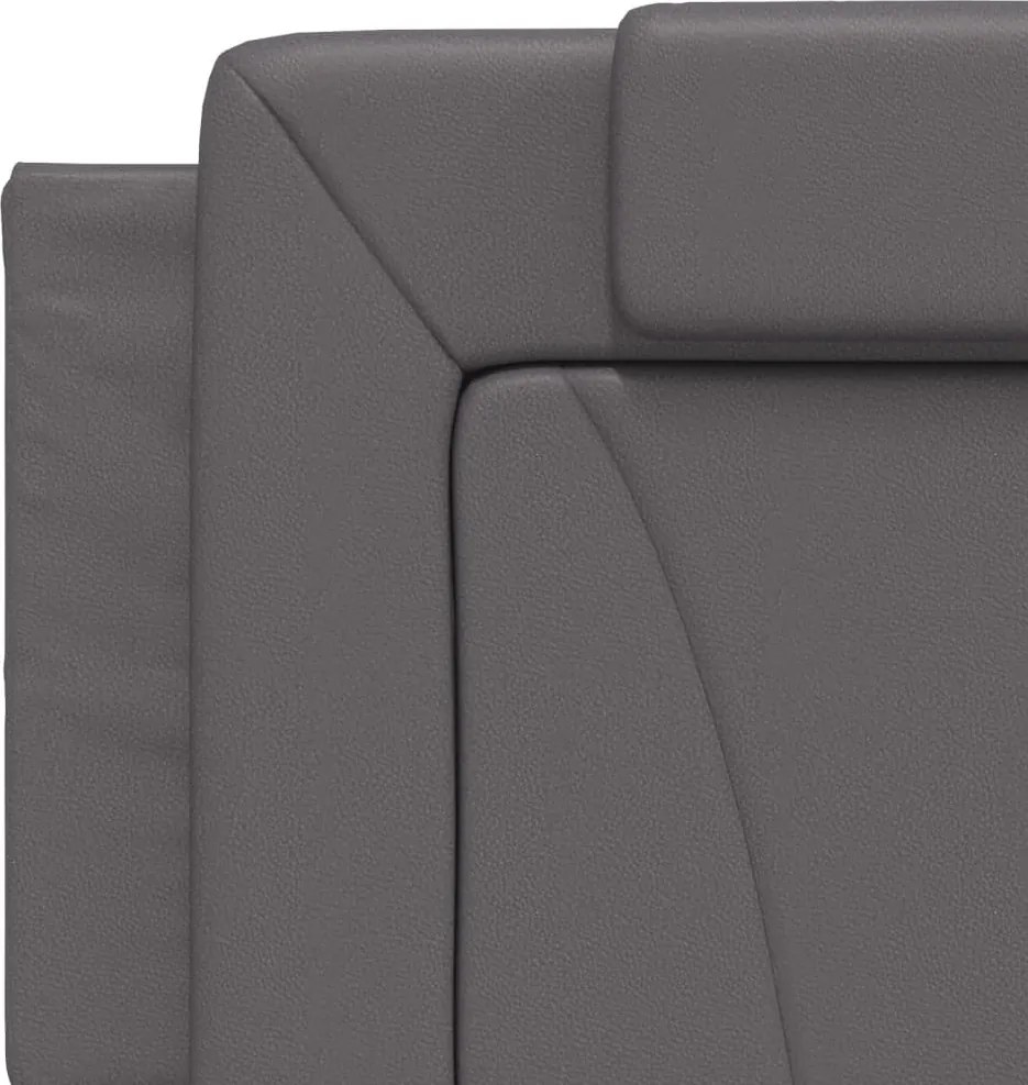 Postel Viana s matrací šedá 160 x 200 cm umělá kůže 3208806