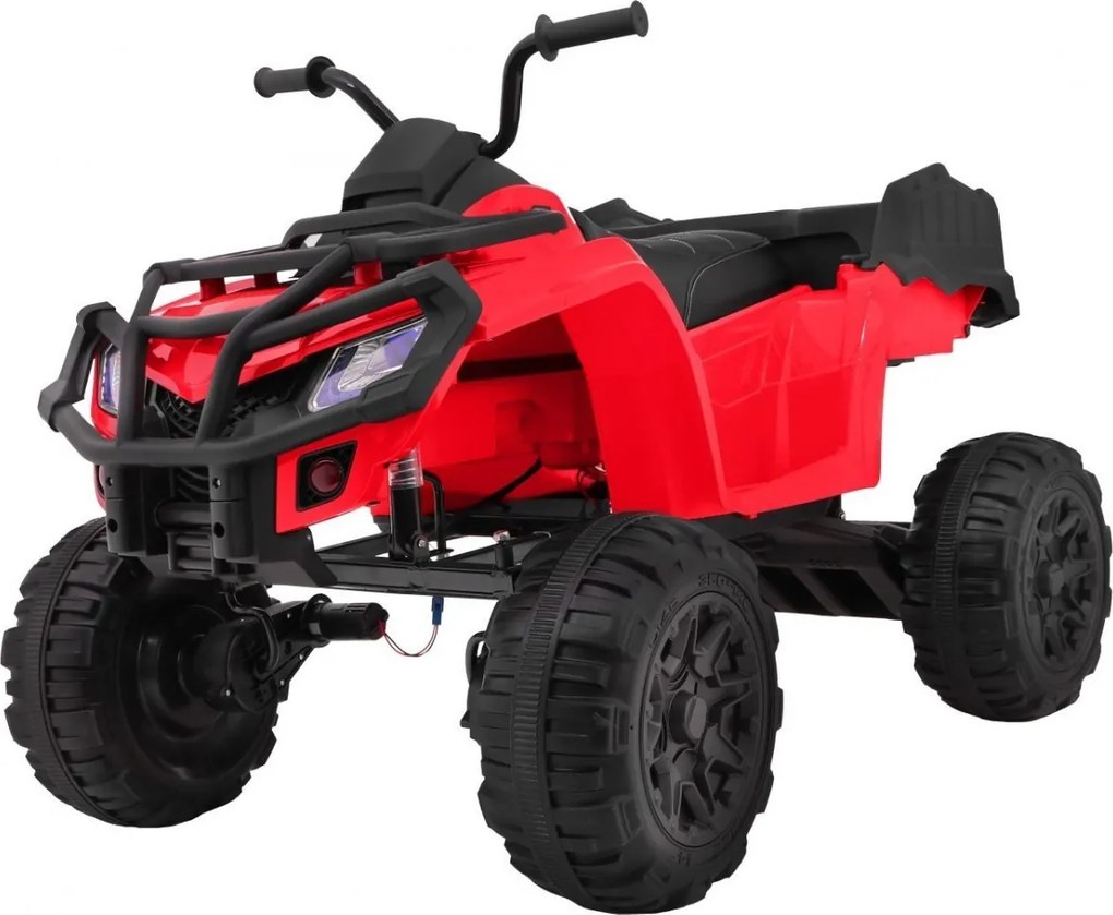Ramiz Dětská čtyřkolka XL ATV 2,4 GHz na baterie červená na dálkové ovládání + pohon 4x4 + nosič zavazadel + pomalý start + EVA + LED a zvuky