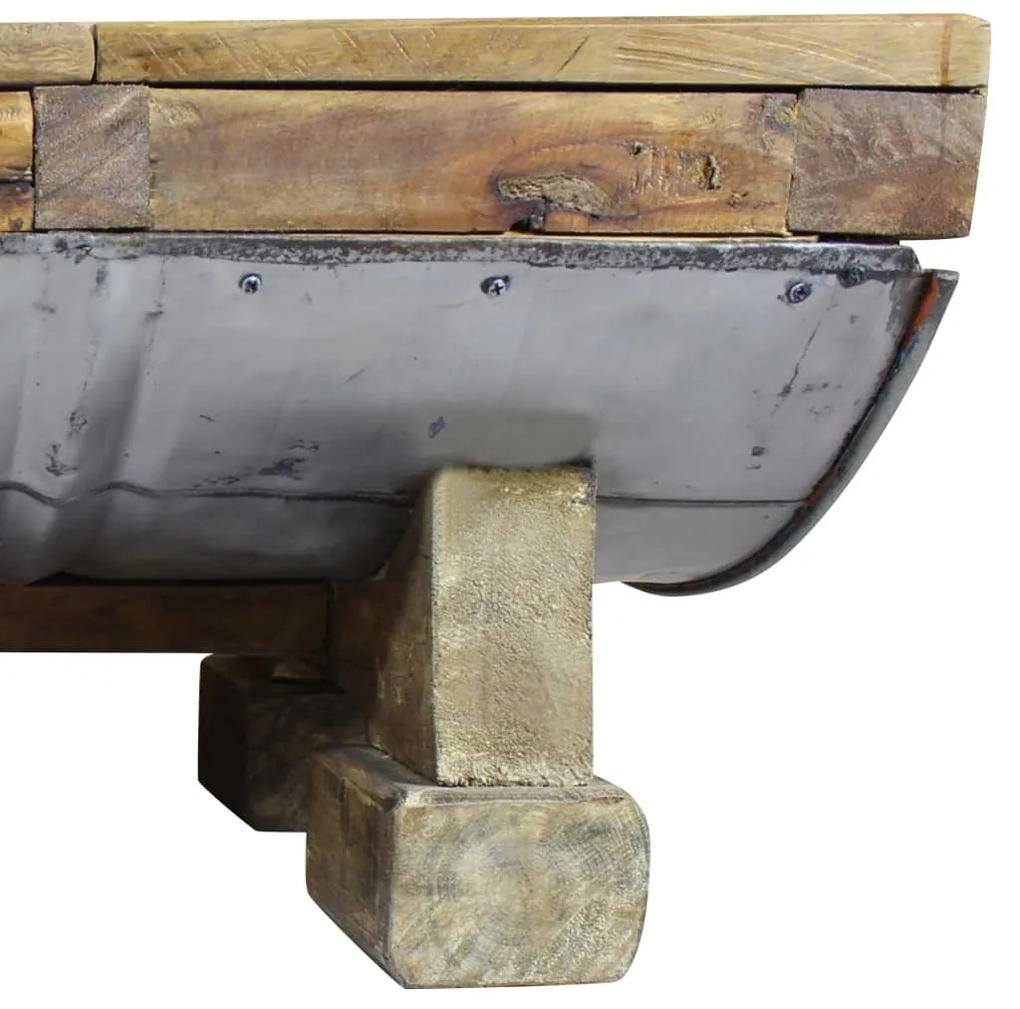 Konferenční stolek, masivní recyklované dřevo, 90x50x35 cm - Default Title