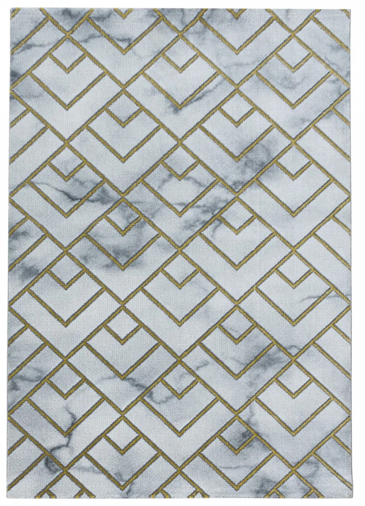 Ayyildiz, Kusový koberec Naxos 3813 gold, 140x200, šedá, obývací pokoj