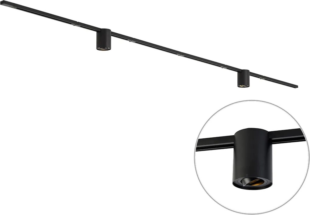 Moderní kolejnicový systém černý se 2 bodovými světly 1-fázový - Iconic Rondoo Up