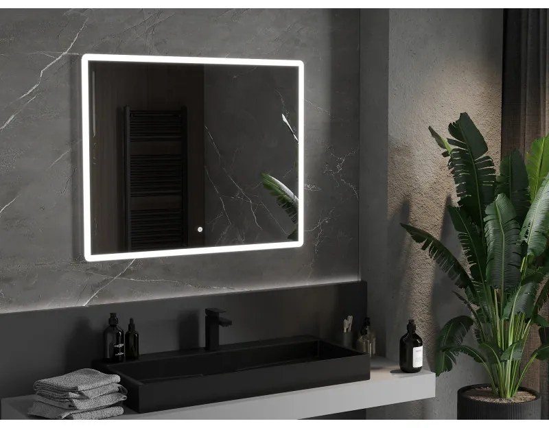 Mexen Navia, LED koupelnové zrcadlo s podsvícením 100 x 80 cm, 6000K, ochrana proti zamlžování, 9803-100-080-611-00