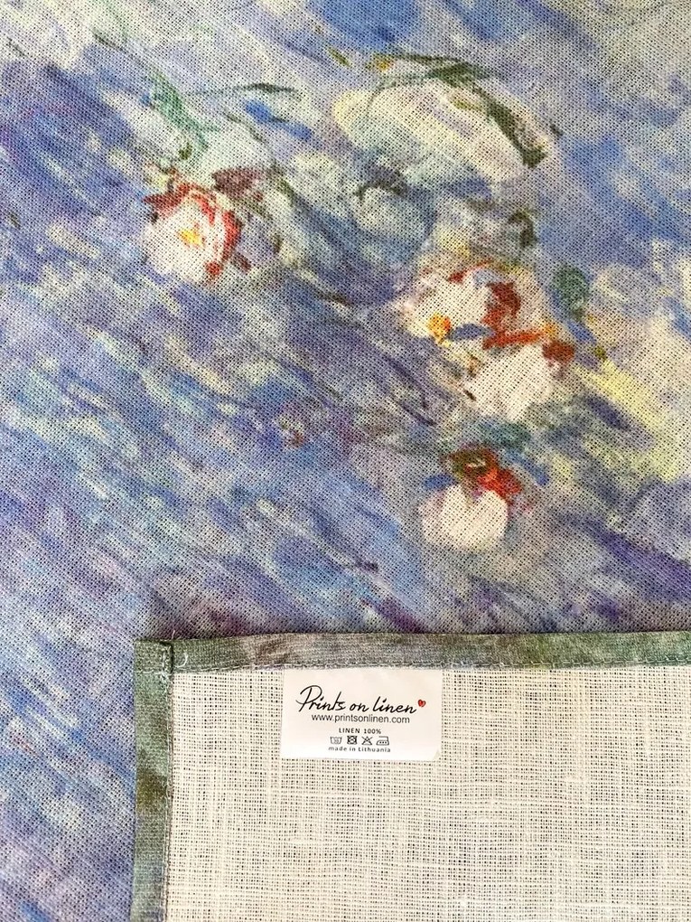 Lenbutik Lněný běhoun na stůl Claude Monet Lekníny / Lilies-modrá verze Rozměry ubrusů: 142x50 cm