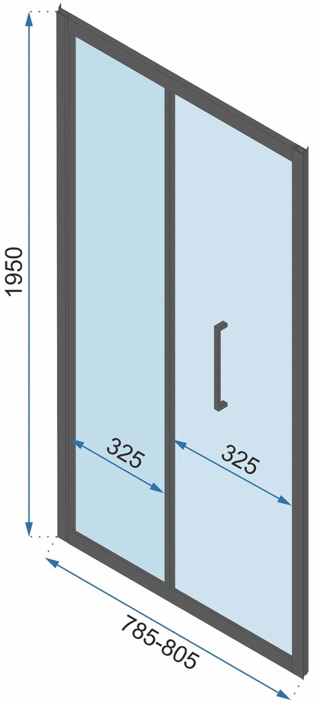 Zalamovací sprchové dveře REA RAPID FOLD pro instalaci do niky 80 cm, černé