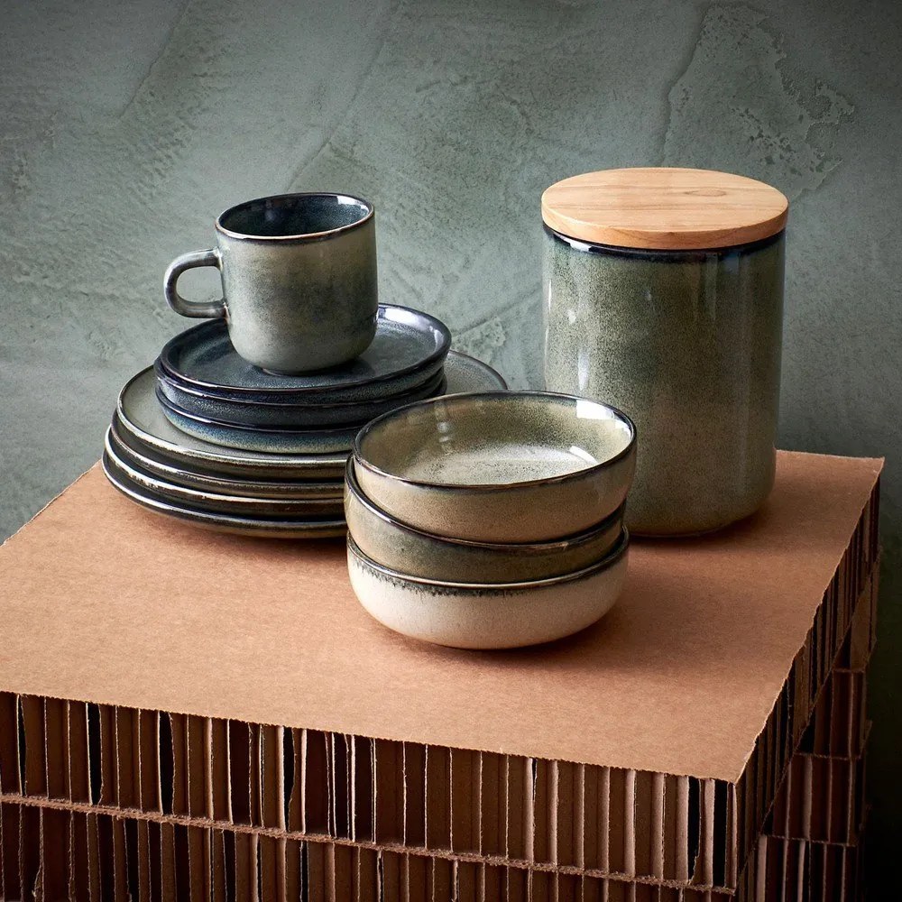 Zelený/modrý servírovací talíř z kameniny ø 28 cm Meridian – Salt&amp;Pepper