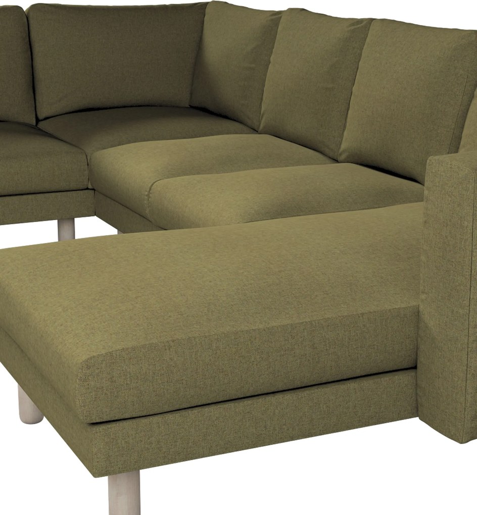 Potah na pohovku IKEA Norsborg rohová, 5-místná se šezlongem barva zelená látka pletený vzor